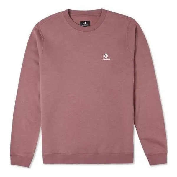 CONVERSE Go-to Embroidered Star Chevron Brushed Back Fleece Crew Sweatshirt Asia Sizing - Maroon