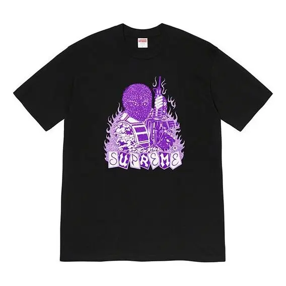 Supreme Fw19 Week 7 Mercenary Tee Mercenaries Printing Short Sleeve - Black