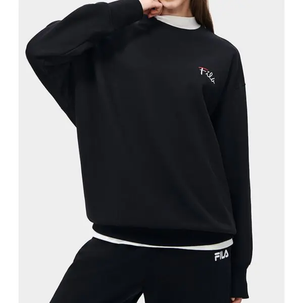 FILA Embroidered Logo Crew Neck Pullover