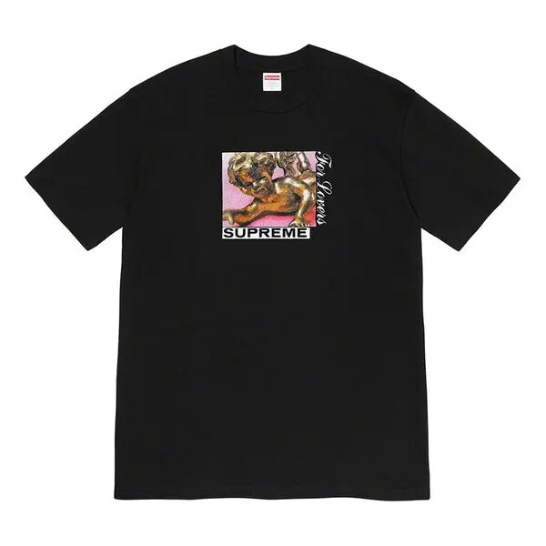Supreme For Lovers" Graphic Print T-shirt - Green/graywhite/black