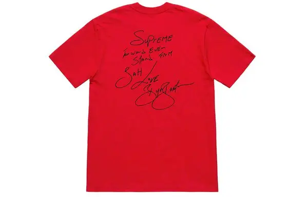 Supreme Ss19 Buju Banton Tee Reggae Character Printing Short Sleeve - Red