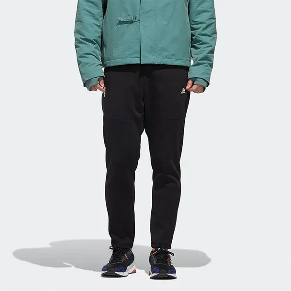 Adidas Solid Color Casual Running Sports Fleece Lined Long Pants