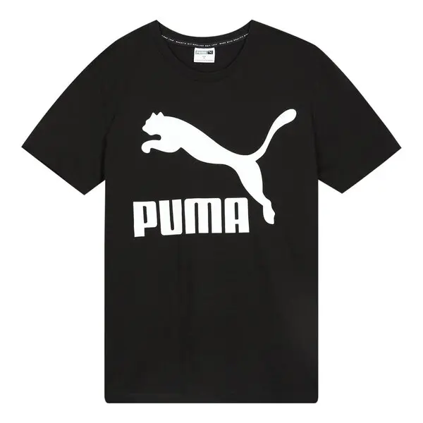 PUMA Casual Sports Round Neck Breathable Short Sleeve - Black