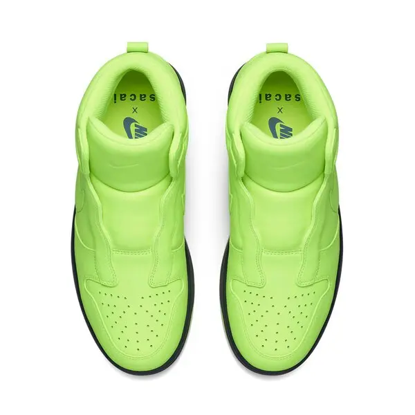 Nike Sacai X Dunk Lux High Top Sneakers - Volt/obsidian-volt