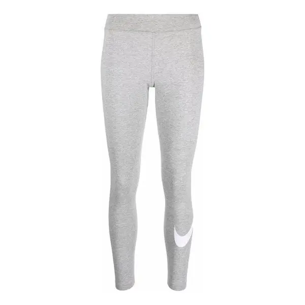 Nike Essential Mid-rise Swoosh Leggings - Grey/white