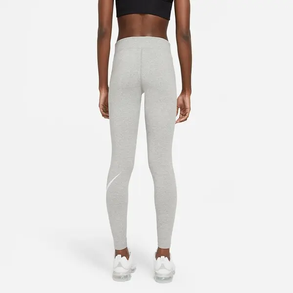 Nike Essential Mid-rise Swoosh Leggings - Grey/white