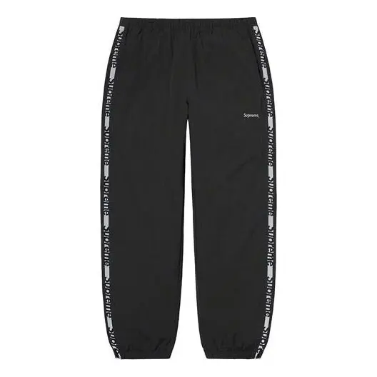 Supreme Reflective Zip Track Pants 'black White - Black/white