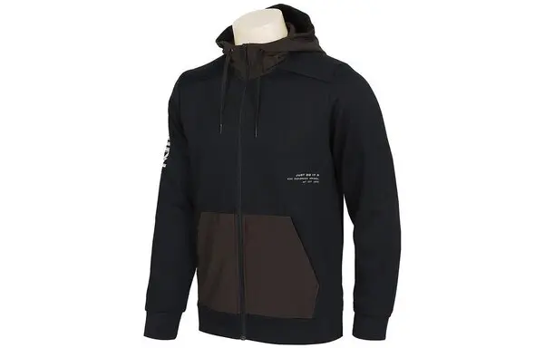 Nike Solid Color Alphabet Zipper Hooded Jacket