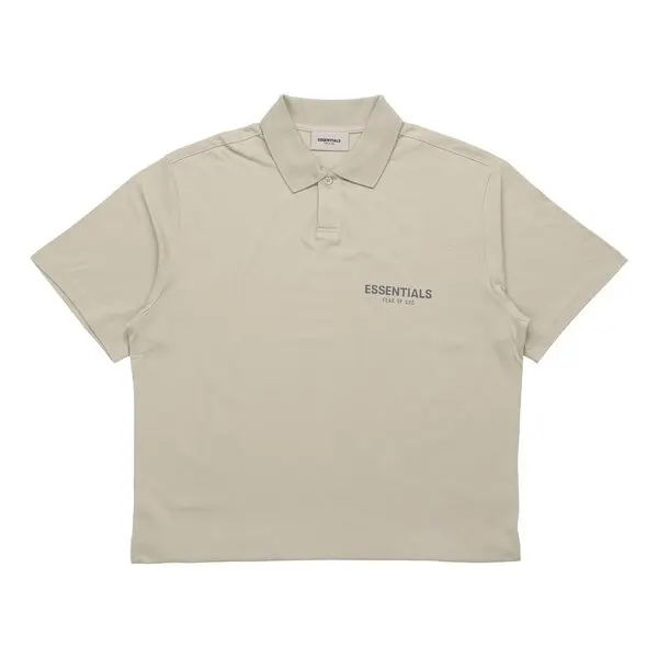 Fear Of God Fw20 Logo Polo Shirt 'olive - Grey/green
