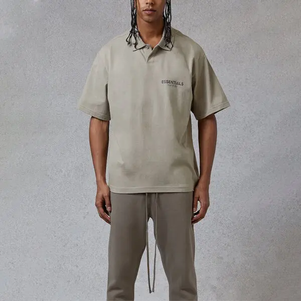 Fear Of God Fw20 Logo Polo Shirt 'olive - Grey/green
