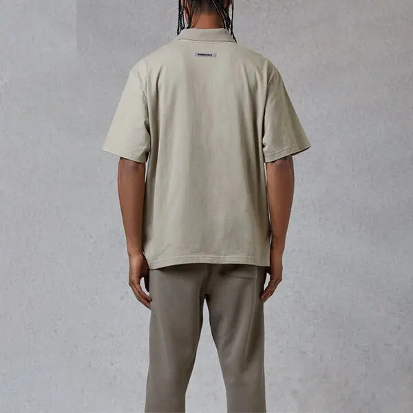 Fear Of God Fw20 Logo Polo Shirt 'olive - Grey/green
