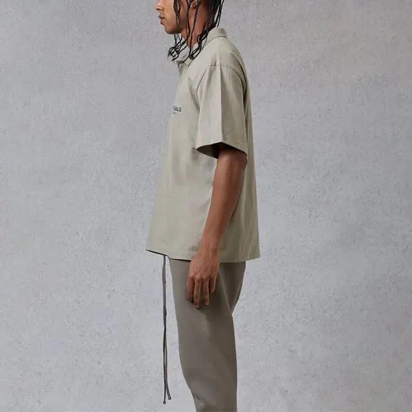 Fear Of God Fw20 Logo Polo Shirt 'olive - Grey/green
