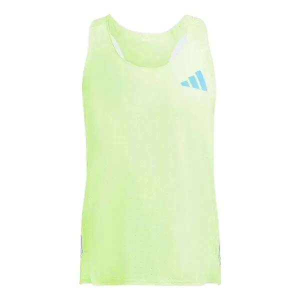 Adidas Adizero Road To Records Singlet - Lucid Lemon