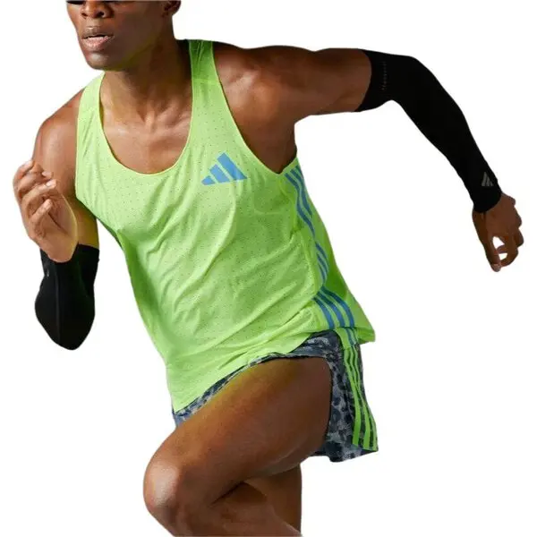 Adidas Adizero Road To Records Singlet - Lucid Lemon