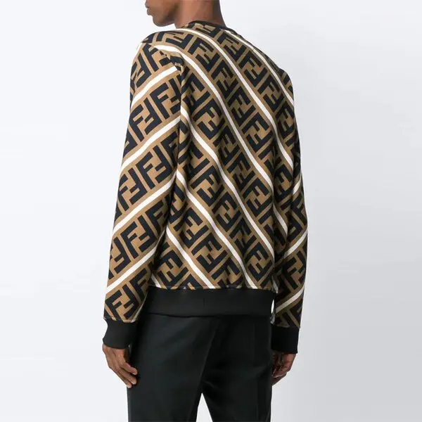 Fendi Logo Cotton Colorblock Sports Sweatshirt