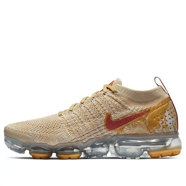 Nike Vapormax 2 Flyknit Athletic Sneakers - Gold/red