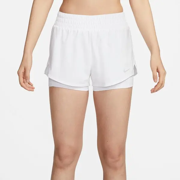Nike Dri-fit One Mid Rise 3" 2-in-1 Shorts - White