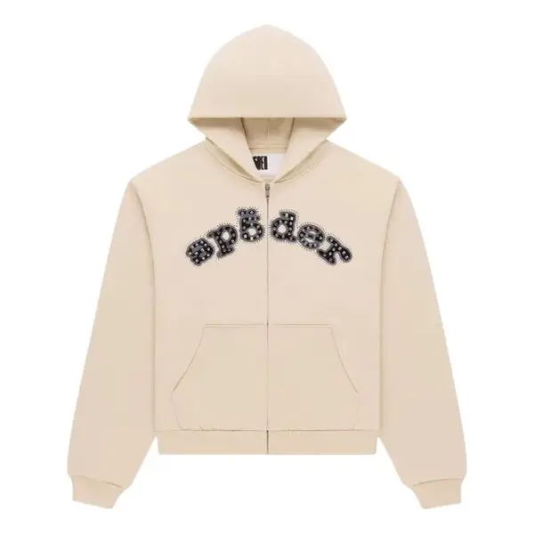 SP5DER Mixed Stone Og V2 Zip Hoodie - Cream