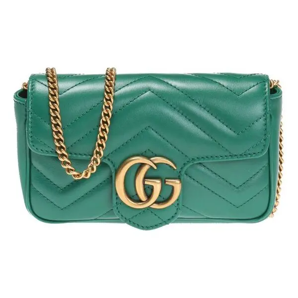 Gucci Gg Marmont Quilted Leather Super Mini Shoulder Bag - Green
