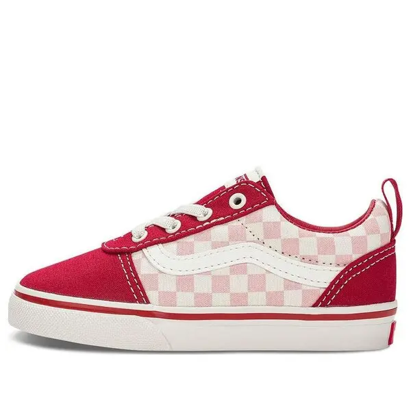 VANS Ward Checkerboard Sneakers - Red/white/pink