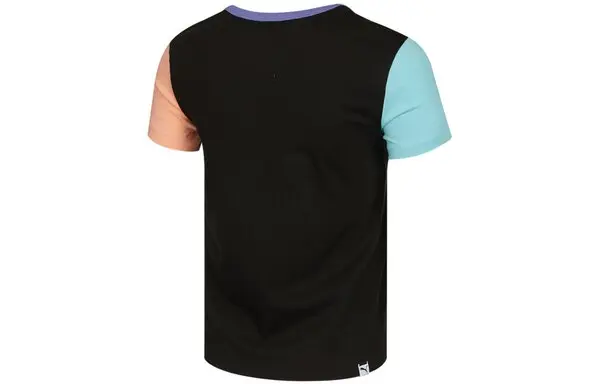 PUMA Casual Colorblock Round Neck Short Sleeve Shirt