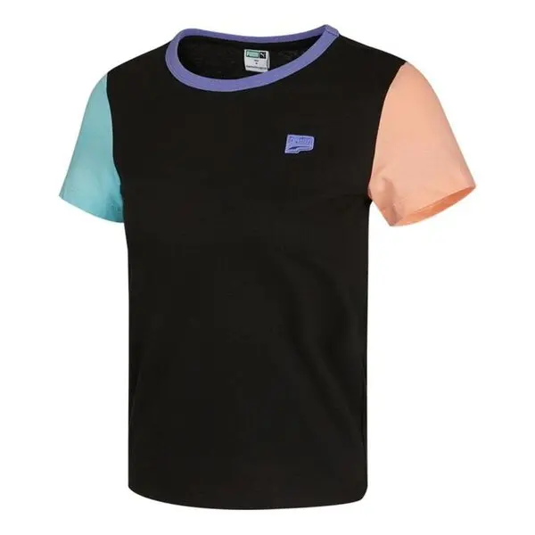 PUMA Casual Colorblock Round Neck Short Sleeve Shirt - Default Color