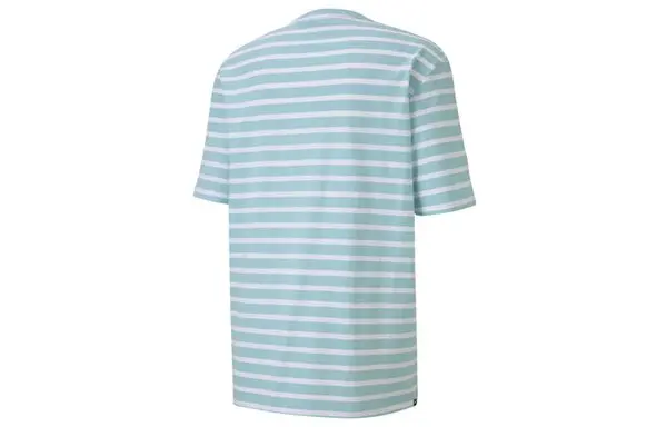 PUMA Downtown Strlped Stripe Round Neck Short Sleeve