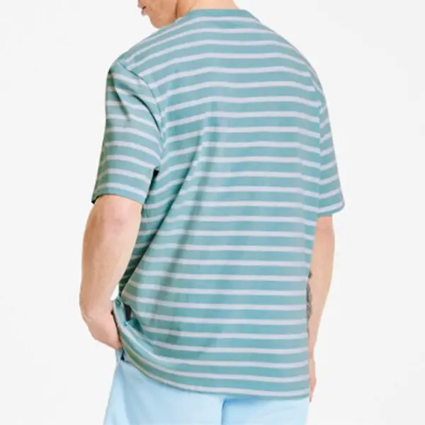 PUMA Downtown Strlped Stripe Round Neck Short Sleeve