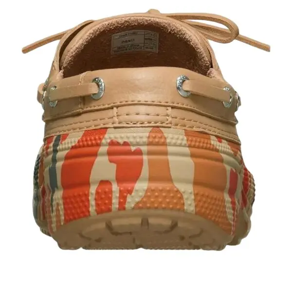 CROCS Classic Duck Camo Boat Shoe - Tan/shocking Orange
