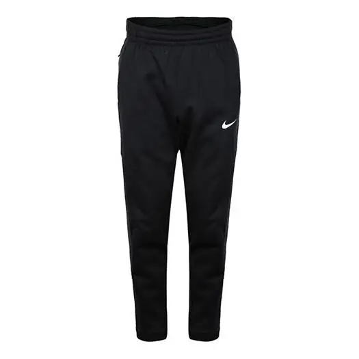 Nike Therma Fleece Drawstring Sports Basketball Long Pants - Black