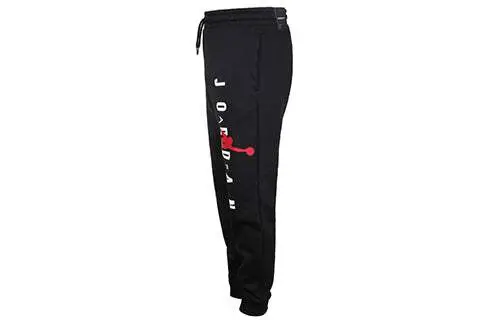 JORDAN Sports Pants Sweatpants 'black Red