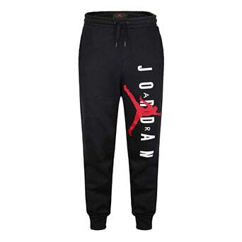 JORDAN Sports Pants Sweatpants 'black Red - Black/red