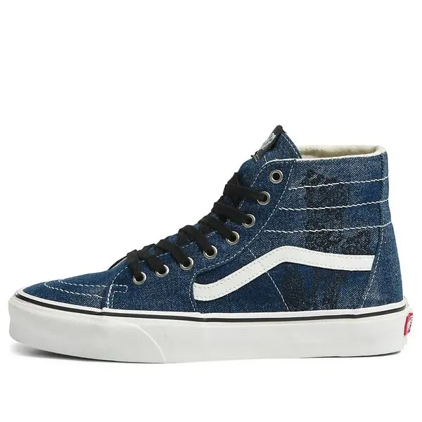 VANS Sk8-hi Tapered Denim Embroidery - Navy Blue/white