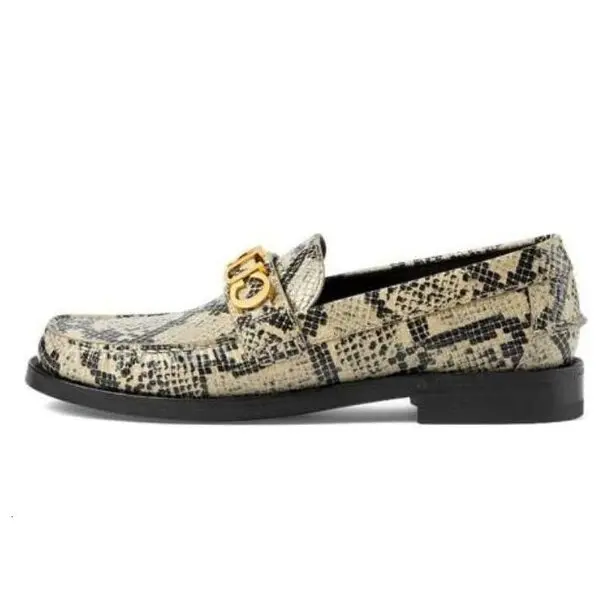 Gucci Python Print Logo Loafer - Neutral