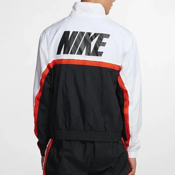Nike Throwback Woven Sports Basketball Jacket - Black/white