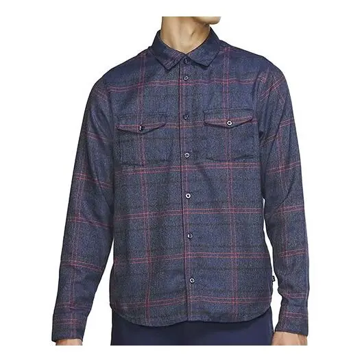Nike Skateboard Flannel Plaid Skateboard Shirt - Midnight