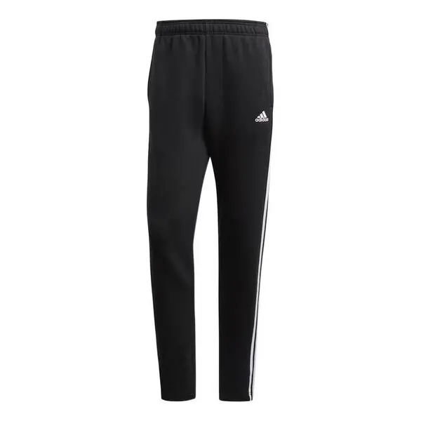Adidas Solid Color Stripe Knit Sports Pants/trousers/joggers Black - Default Color
