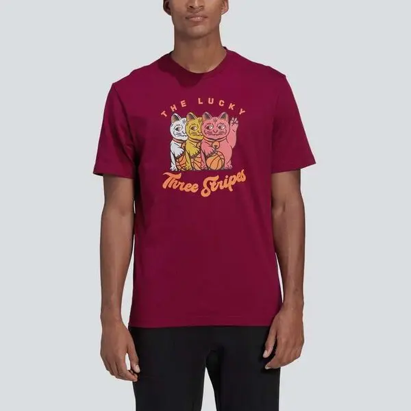 Adidas Cartoon Printing Round Neck Short Sleeve