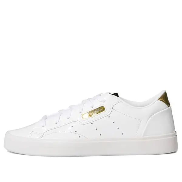 Adidas Sleek Gold Metallic Sneakers - White