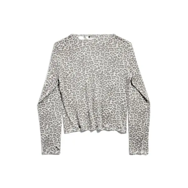 Balenciaga Leopard Print Distressed Sweater
