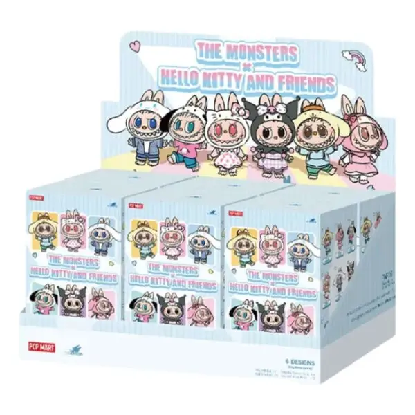POP MART The Monsters X Hello Kitty And Friends Series Vinyl Plush Pendant Sealed Case - Multi-color