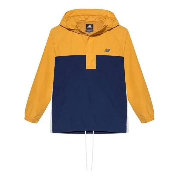 NEW BALANCE Color Blocked Hooded Windbreaker - Yellow/blue