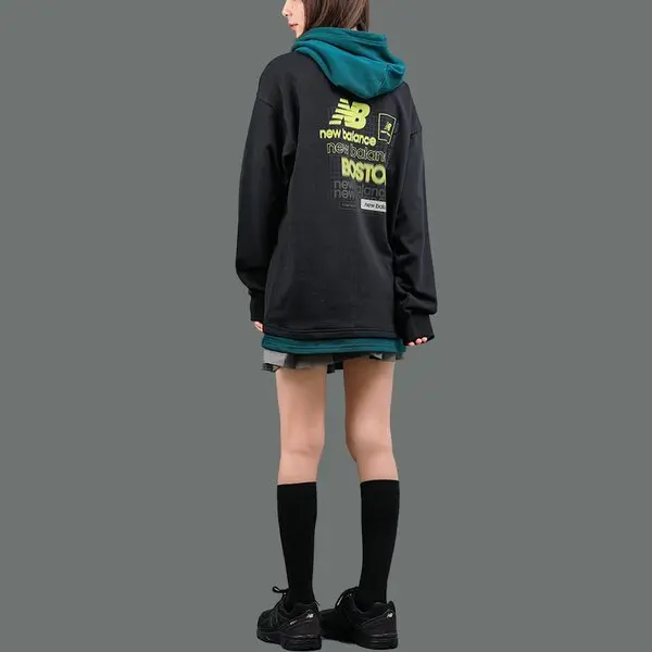 NEW BALANCE Splicing Hooded Knit Pullover