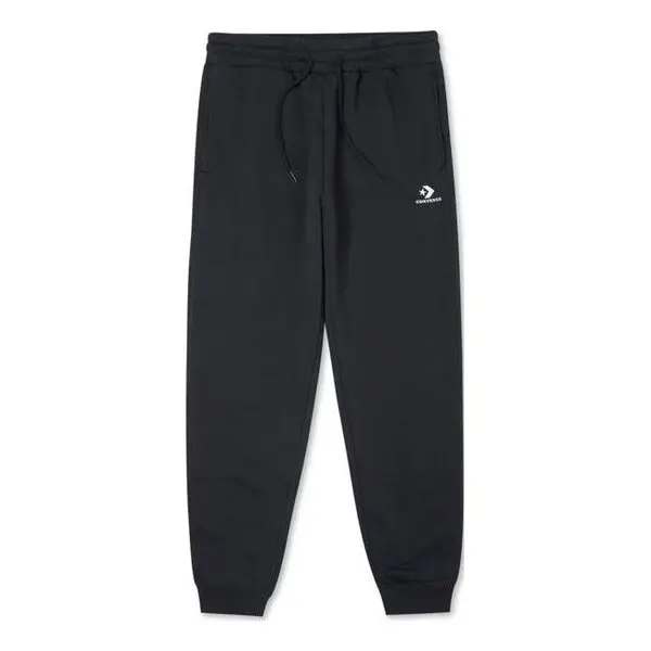 CONVERSE Go-to Embroidered Star Chevron Standard-fit Fleece Sweatpants Asia Sizing - Black