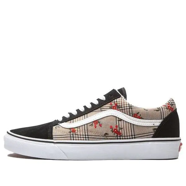 VANS Old Skool Embossed Floral Low Top Sneakers - Black/white/red