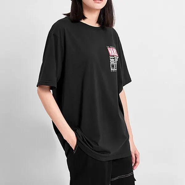 VANS Alphabet Printing Short Sleeve Couple Style - Black