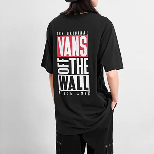 VANS Alphabet Printing Short Sleeve Couple Style - Black