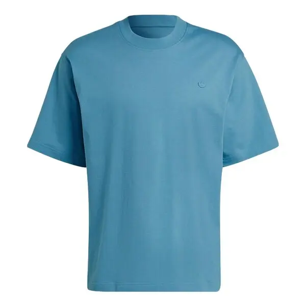 Adidas Originals Solid Color Athleisure Casual Sports Round Neck Short Sleeve Couple Style Light Blue - Default Color