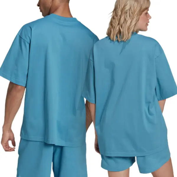 Adidas Originals Solid Color Athleisure Casual Sports Round Neck Short Sleeve Couple Style Light Blue - Default Color