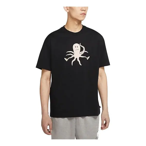 Nike Printing Sports Round Neck Short Sleeve - Black